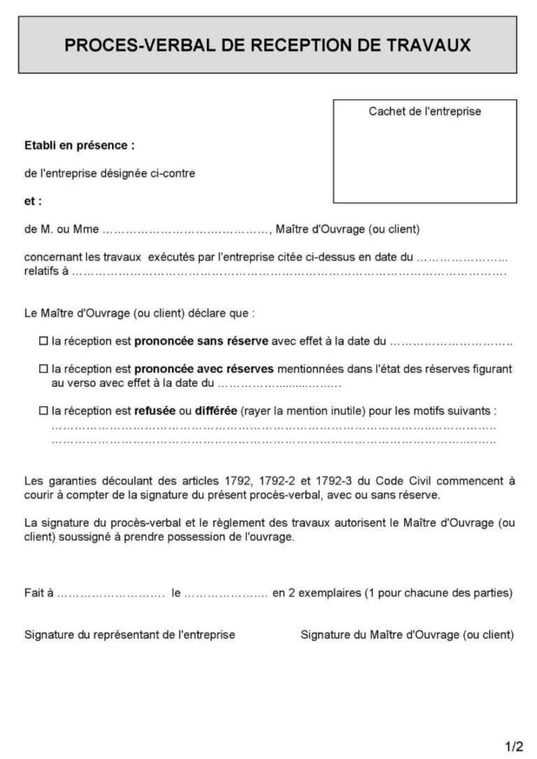 La Réception des Travaux Guide Pratique — MaxiAssur