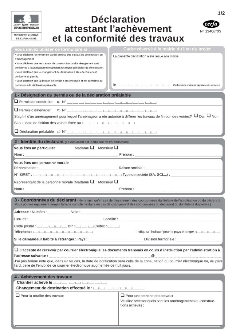 Déclaration de fin de travaux (DAACT) : définition — MaxiAssur